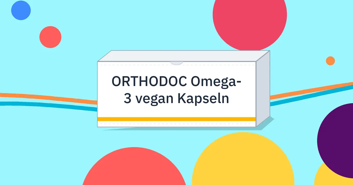 Symbolbild: Packung mit der Aufschrift ORTHODOC Omega-3 vegan Kapseln (PZN 17166265) – Verfügbarkeit und Bezug in Apotheken in Frankfurt am Main