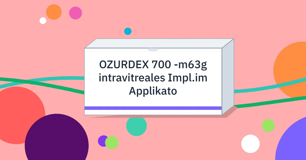 Symbolbild: Packung mit der Aufschrift OZURDEX 700 -m63g intravitreales Impl.im Applikato (PZN 14033003) – Verfügbarkeit und Bezug in Apotheken in Frankfurt am Main