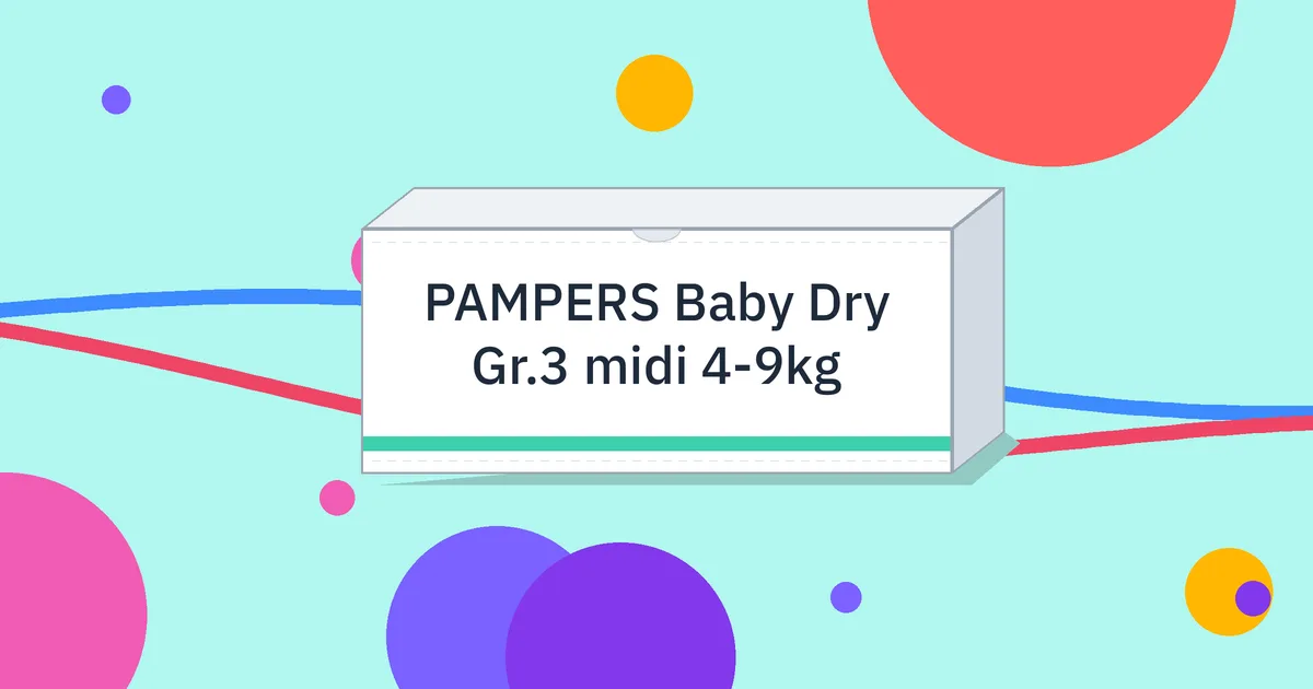 Symbolbild: Packung mit der Aufschrift PAMPERS Baby Dry Gr.3 midi 4-9kg (PZN 07778056) – Verfügbarkeit und Bezug in Apotheken in Frankfurt am Main