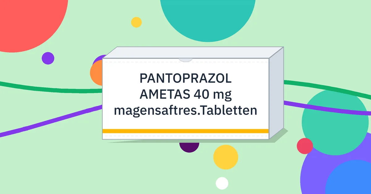 Symbolbild: Packung mit der Aufschrift PANTOPRAZOL AMETAS 40 mg magensaftres.Tabletten (PZN 18603147) – Verfügbarkeit und Bezug in Apotheken in Frankfurt am Main