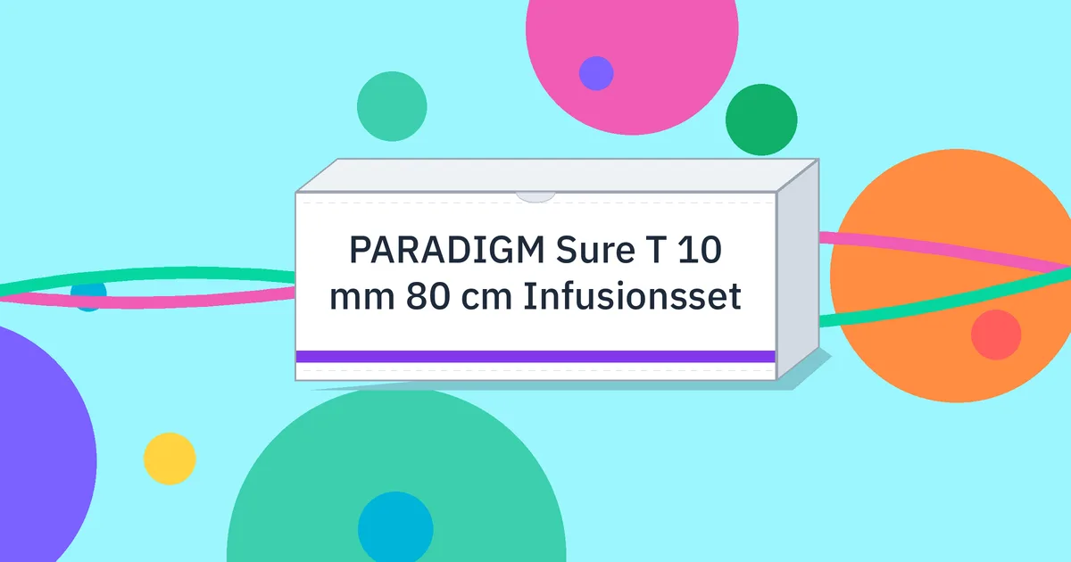Symbolbild: Packung mit der Aufschrift PARADIGM Sure T 10 mm 80 cm Infusionsset (PZN 14324456) – Verfügbarkeit und Bezug in Apotheken in Frankfurt am Main