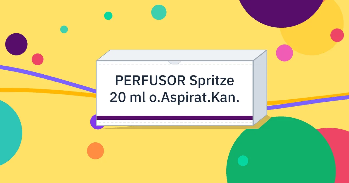 Symbolbild: Packung mit der Aufschrift PERFUSOR Spritze 20 ml o.Aspirat.Kan. (PZN 08722827) – Verfügbarkeit und Bezug in Apotheken in Frankfurt am Main