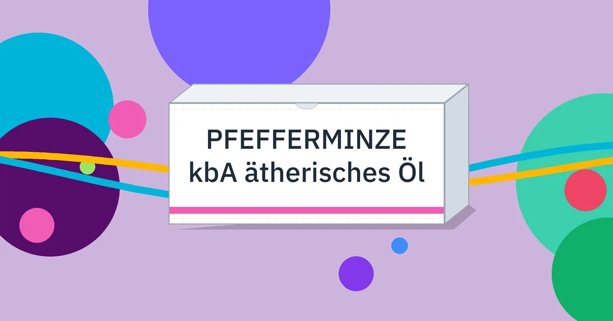 Symbolbild: Packung mit der Aufschrift PFEFFERMINZE kbA ätherisches Öl (PZN 00721484) – Verfügbarkeit und Bezug in Apotheken in Frankfurt am Main