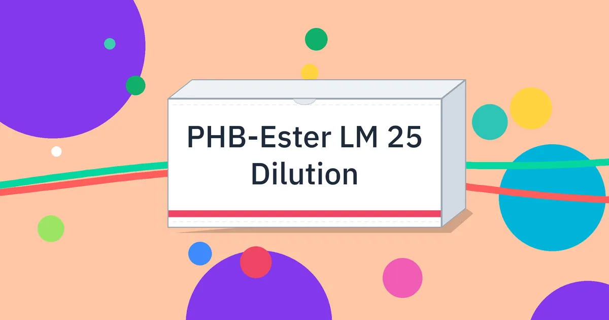 Symbolbild: Packung mit der Aufschrift PHB-Ester LM 25 Dilution (PZN 12978260) – Verfügbarkeit und Bezug in Apotheken in Frankfurt am Main