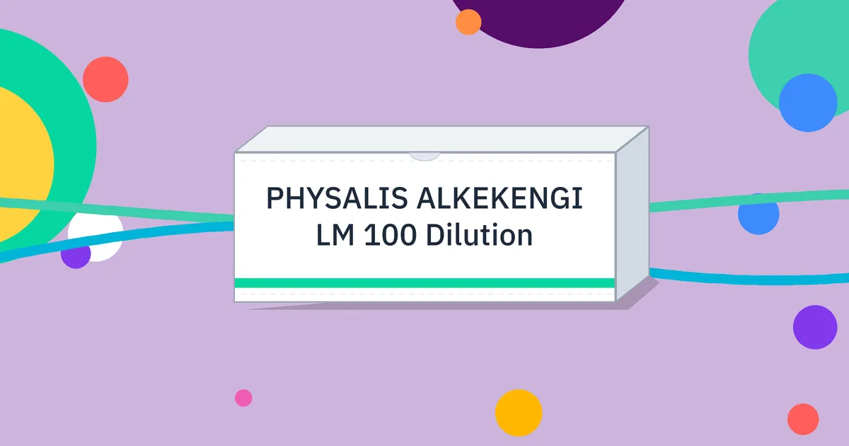 Symbolbild: Packung mit der Aufschrift PHYSALIS ALKEKENGI LM 100 Dilution (PZN 13640008) – Verfügbarkeit und Bezug in Apotheken in Frankfurt am Main