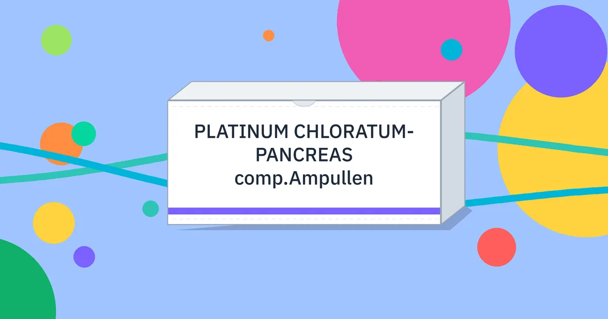 Symbolbild: Packung mit der Aufschrift PLATINUM CHLORATUM-PANCREAS comp.Ampullen (PZN 01751932) – Verfügbarkeit und Bezug in Apotheken in Frankfurt am Main