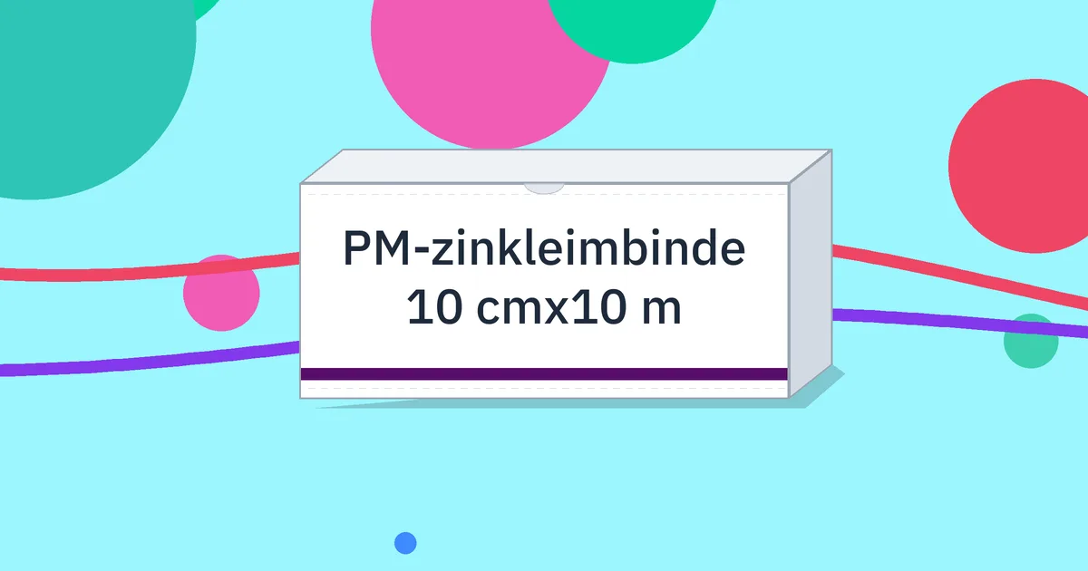 Symbolbild: Packung mit der Aufschrift PM-zinkleimbinde 10 cmx10 m (PZN 18844460) – Verfügbarkeit und Bezug in Apotheken in Frankfurt am Main