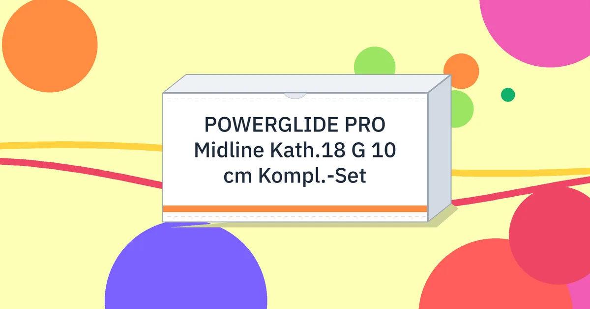 Symbolbild: Packung mit der Aufschrift POWERGLIDE PRO Midline Kath.18 G 10 cm Kompl.-Set (PZN 17151358) – Verfügbarkeit und Bezug in Apotheken in Frankfurt am Main