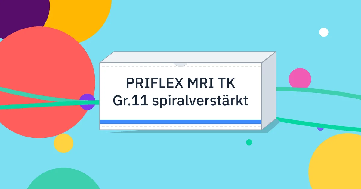 Symbolbild: Packung mit der Aufschrift PRIFLEX MRI TK Gr.11 spiralverstärkt (PZN 11091365) – Verfügbarkeit und Bezug in Apotheken in Frankfurt am Main