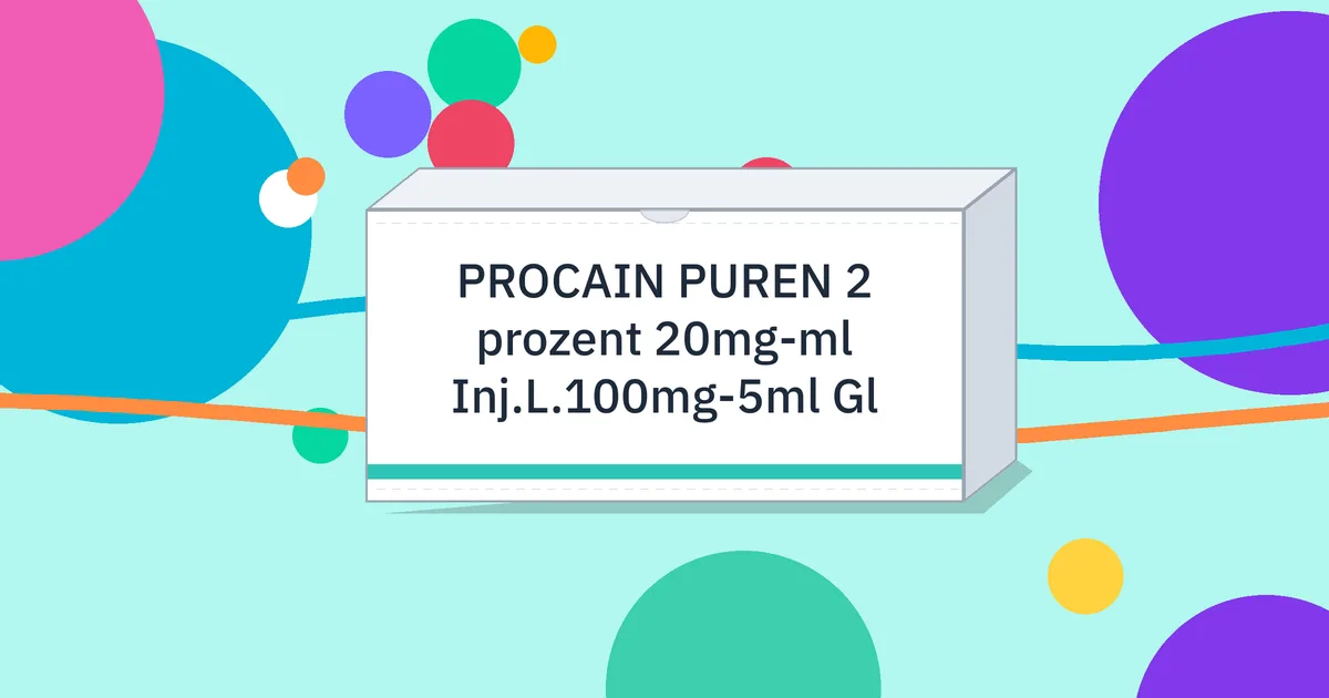 Symbolbild: Packung mit der Aufschrift PROCAIN PUREN 2 prozent 20mg-ml Inj.L.100mg-5ml Gl (PZN 11357389) – Verfügbarkeit und Bezug in Apotheken in Frankfurt am Main