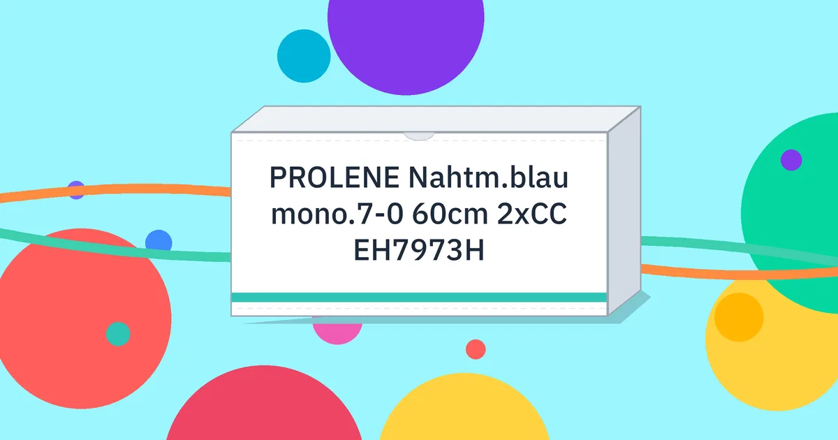 Symbolbild: Packung mit der Aufschrift PROLENE Nahtm.blau mono.7-0 60cm 2xCC EH7973H (PZN 20855353) – Verfügbarkeit und Bezug in Apotheken in Frankfurt am Main