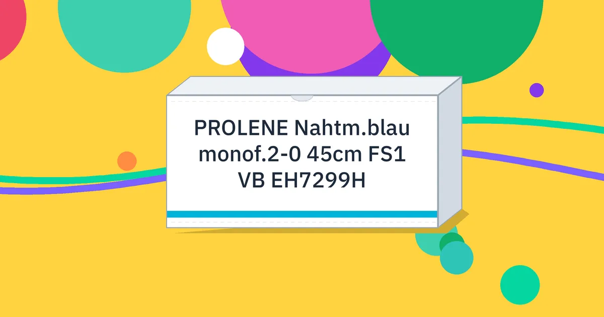 Symbolbild: Packung mit der Aufschrift PROLENE Nahtm.blau monof.2-0 45cm FS1 VB EH7299H (PZN 16255044) – Verfügbarkeit und Bezug in Apotheken in Frankfurt am Main
