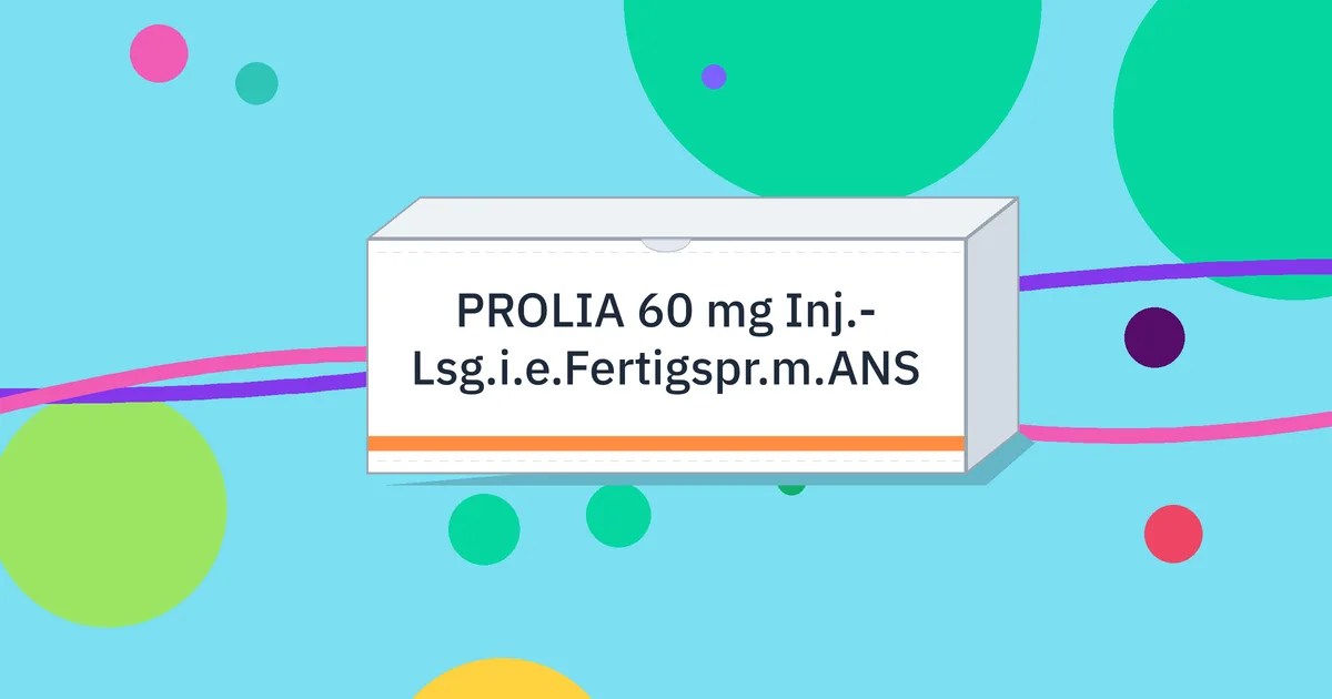 Symbolbild: Packung mit der Aufschrift PROLIA 60 mg Inj.-Lsg.i.e.Fertigspr.m.ANS (PZN 06145082) – Verfügbarkeit und Bezug in Apotheken in Frankfurt am Main