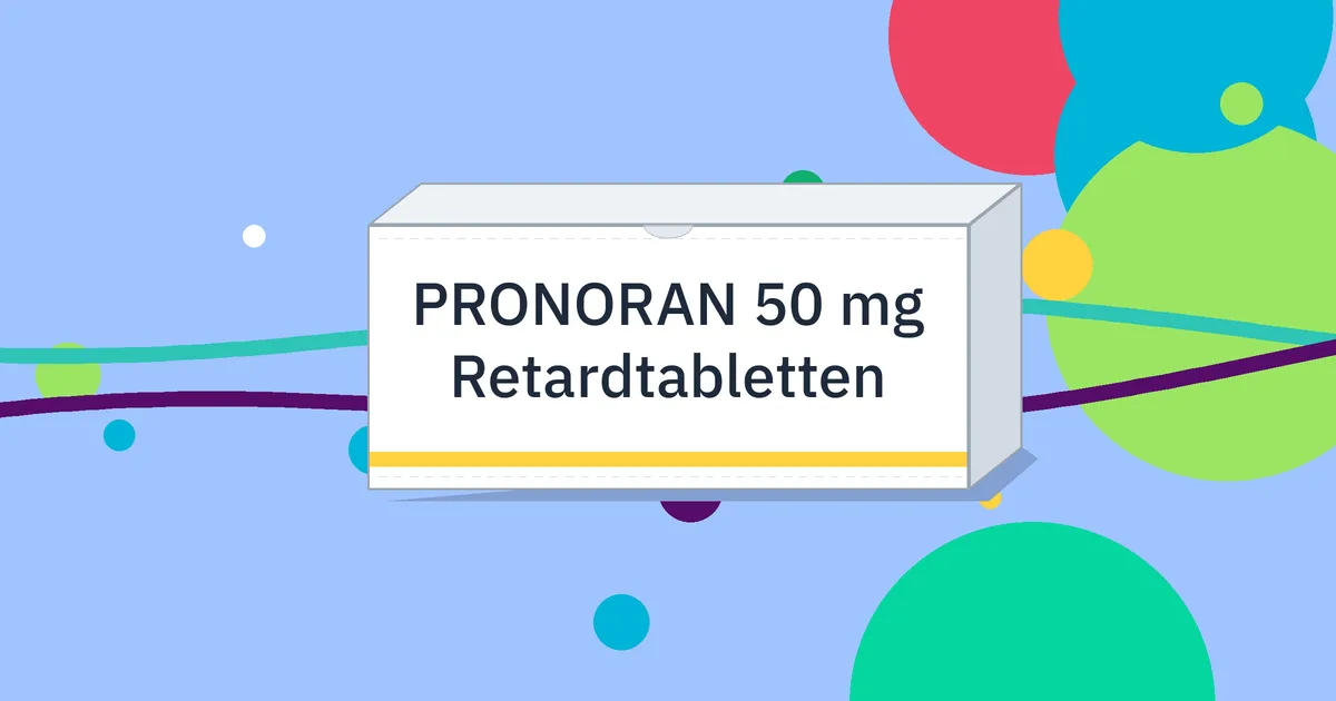 Symbolbild: Packung mit der Aufschrift PRONORAN 50 mg Retardtabletten (PZN 12741374) – Verfügbarkeit und Bezug in Apotheken in Frankfurt am Main