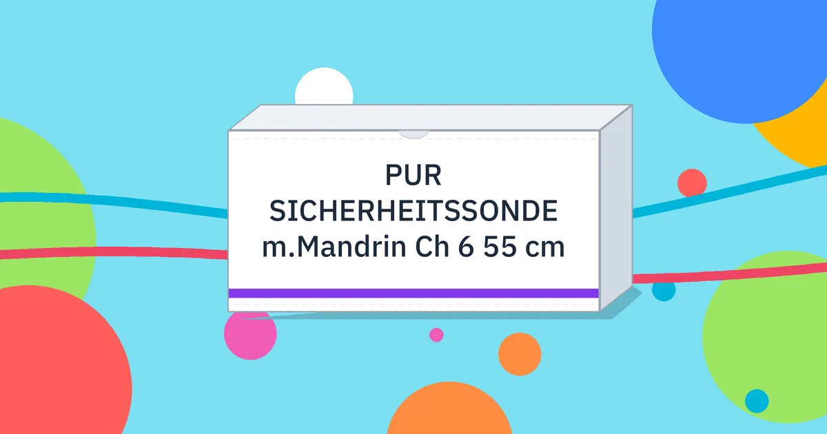Symbolbild: Packung mit der Aufschrift PUR SICHERHEITSSONDE m.Mandrin Ch 6 55 cm (PZN 13230078) – Verfügbarkeit und Bezug in Apotheken in Frankfurt am Main