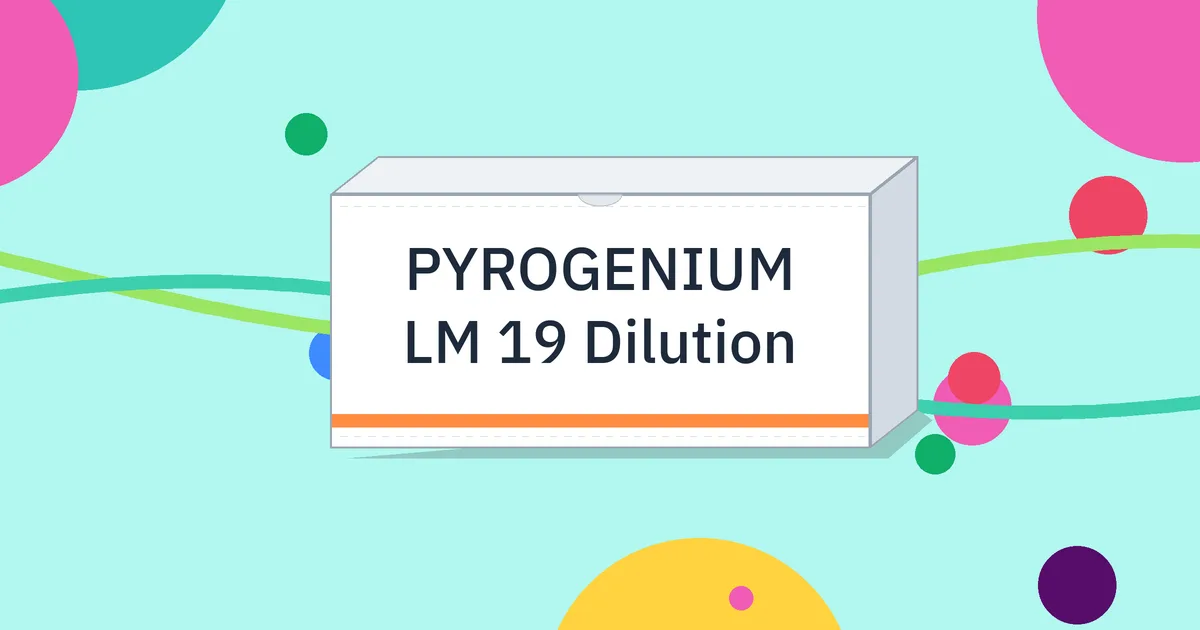 Symbolbild: Packung mit der Aufschrift PYROGENIUM LM 19 Dilution (PZN 13045085) – Verfügbarkeit und Bezug in Apotheken in Frankfurt am Main