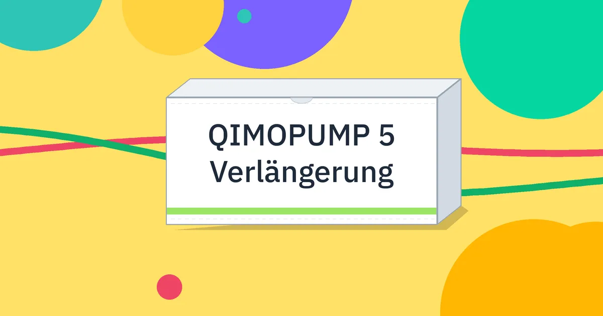 Symbolbild: Packung mit der Aufschrift QIMOPUMP 5 Verlängerung (PZN 14288275) – Verfügbarkeit und Bezug in Apotheken in Frankfurt am Main