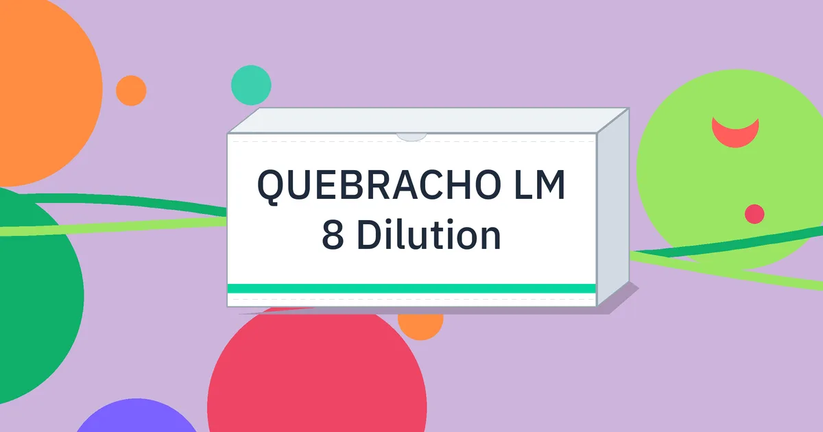 Symbolbild: Packung mit der Aufschrift QUEBRACHO LM 8 Dilution (PZN 13673634) – Verfügbarkeit und Bezug in Apotheken in Frankfurt am Main
