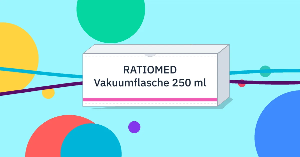 Symbolbild: Packung mit der Aufschrift RATIOMED Vakuumflasche 250 ml (PZN 14234144) – Verfügbarkeit und Bezug in Apotheken in Frankfurt am Main