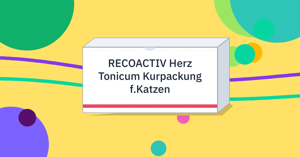 Symbolbild: Packung mit der Aufschrift RECOACTIV Herz Tonicum Kurpackung f.Katzen (PZN 07658286) – Verfügbarkeit und Bezug in Apotheken in Frankfurt am Main