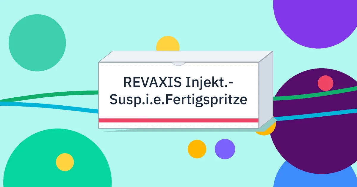 Symbolbild: Packung mit der Aufschrift REVAXIS Injekt.-Susp.i.e.Fertigspritze (PZN 02143809) – Verfügbarkeit und Bezug in Apotheken in Frankfurt am Main