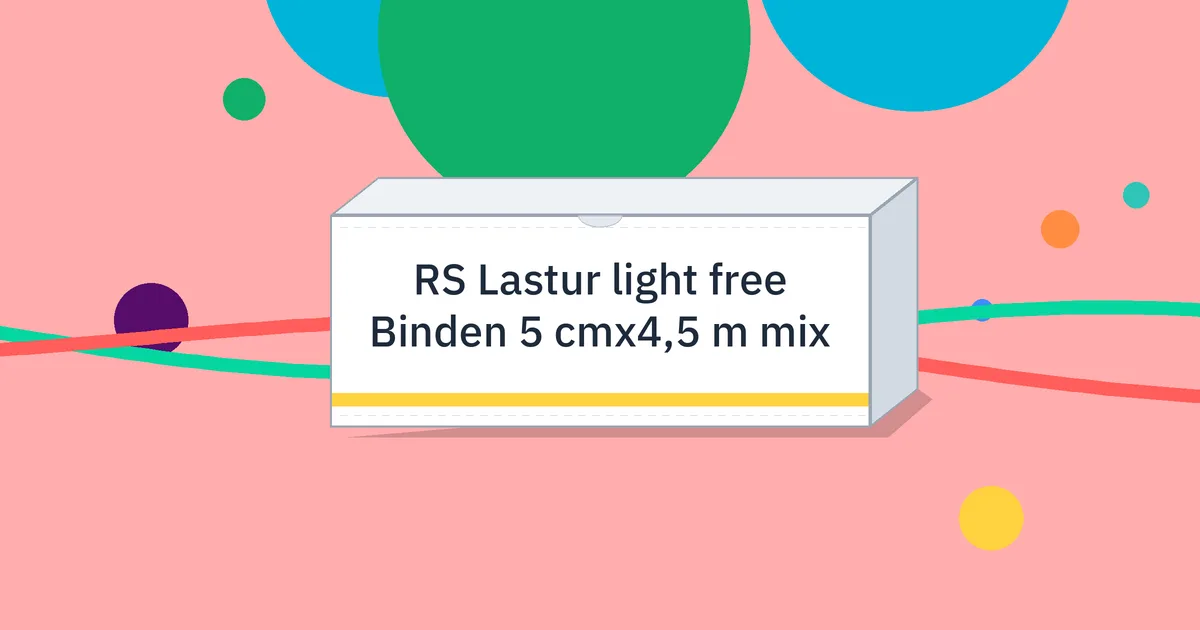 Symbolbild: Packung mit der Aufschrift RS Lastur light free Binden 5 cmx4,5 m mix (PZN 04399246) – Verfügbarkeit und Bezug in Apotheken in Frankfurt am Main