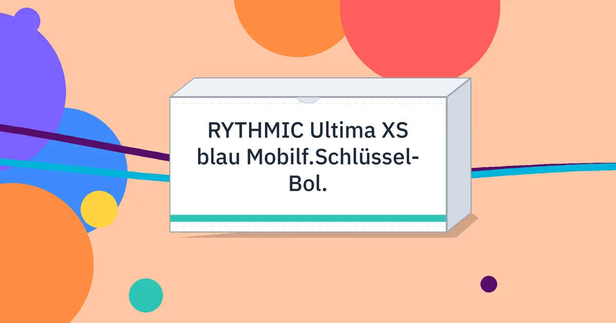 Symbolbild: Packung mit der Aufschrift RYTHMIC Ultima XS blau Mobilf.Schlüssel-Bol. (PZN 18786596) – Verfügbarkeit und Bezug in Apotheken in Frankfurt am Main