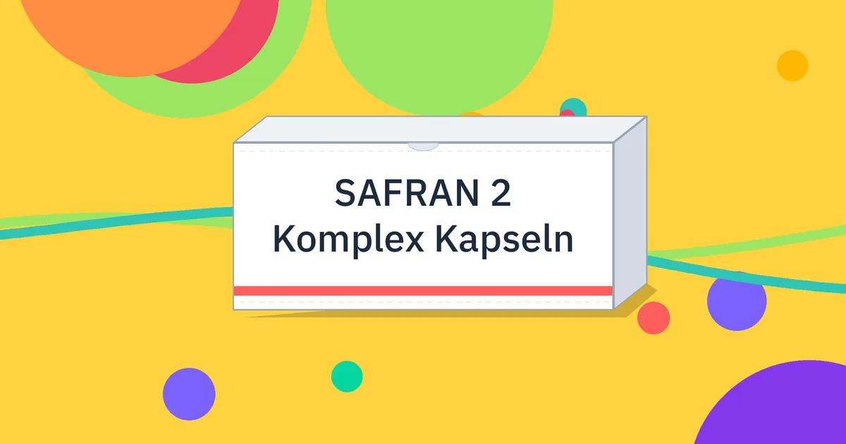 Symbolbild: Packung mit der Aufschrift SAFRAN 2 Komplex Kapseln (PZN 19139491) – Verfügbarkeit und Bezug in Apotheken in Frankfurt am Main