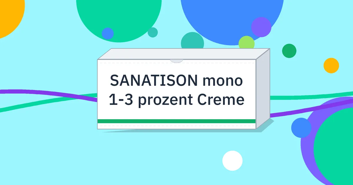 Symbolbild: Packung mit der Aufschrift SANATISON mono 1-3 prozent Creme (PZN 03482212) – Verfügbarkeit und Bezug in Apotheken in Frankfurt am Main