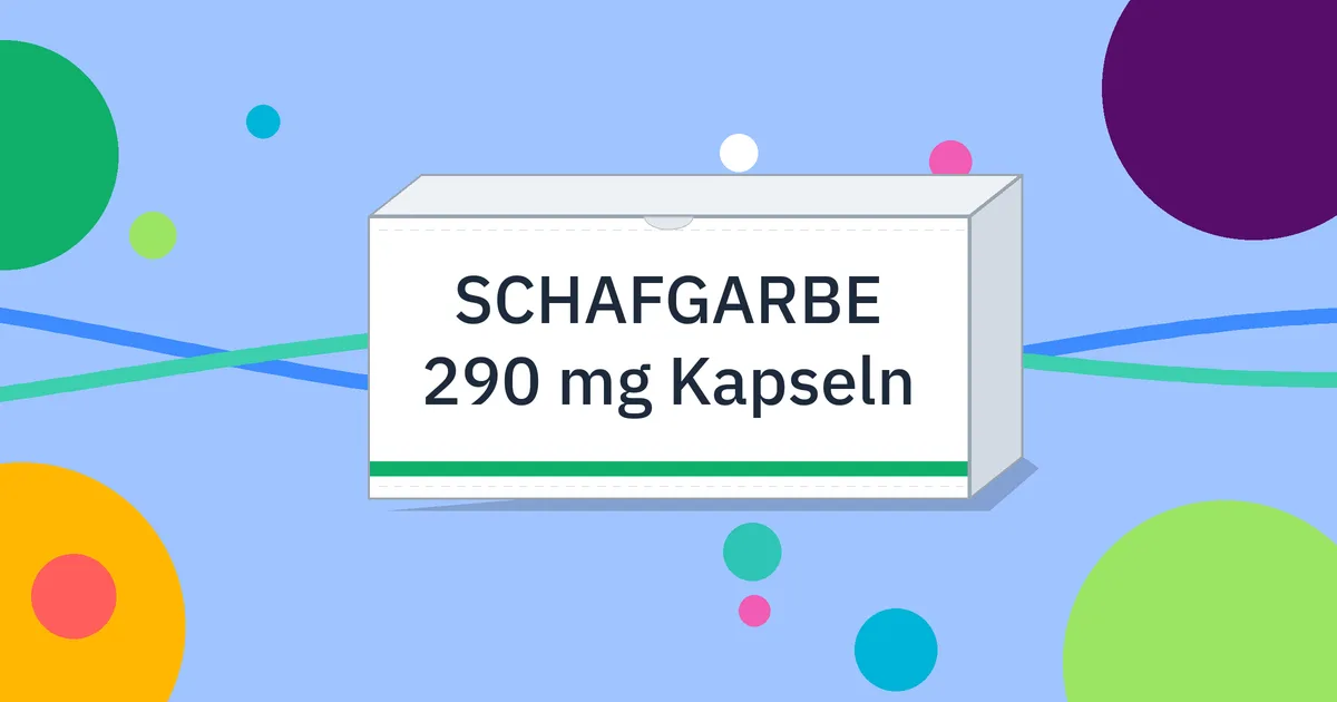 Symbolbild: Packung mit der Aufschrift SCHAFGARBE 290 mg Kapseln (PZN 18216775) – Verfügbarkeit und Bezug in Apotheken in Frankfurt am Main