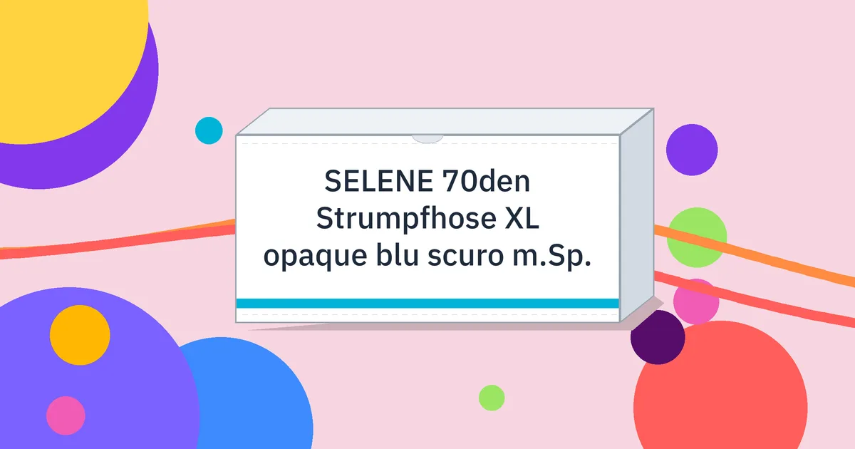 Symbolbild: Packung mit der Aufschrift SELENE 70den Strumpfhose XL opaque blu scuro m.Sp. (PZN 16173694) – Verfügbarkeit und Bezug in Apotheken in Frankfurt am Main