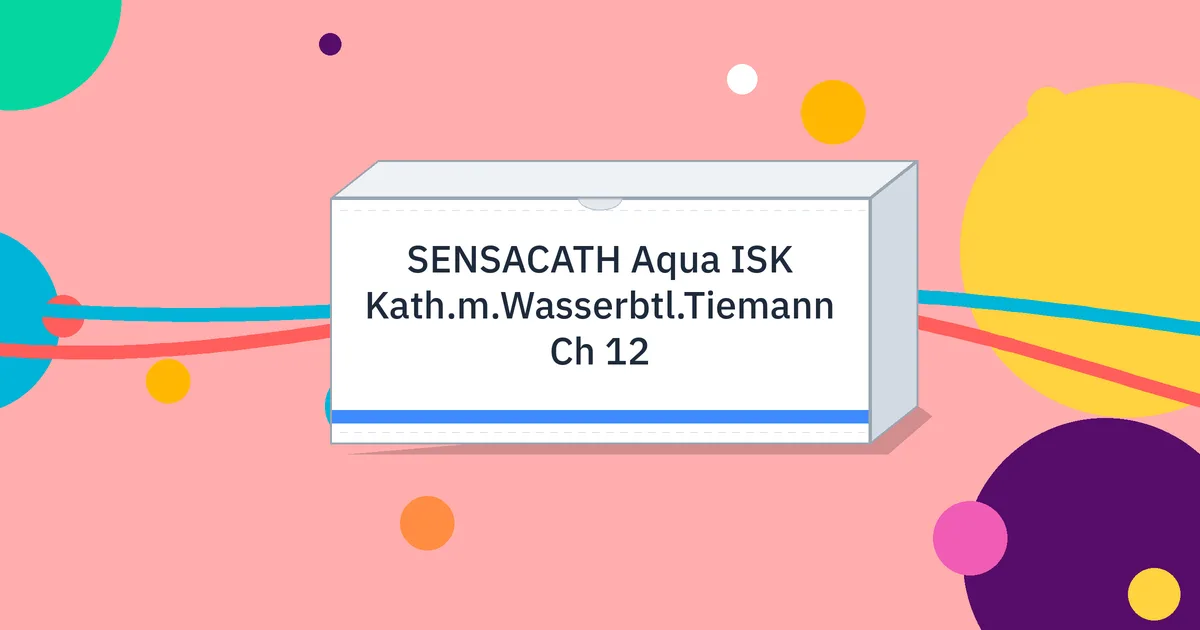 Symbolbild: Packung mit der Aufschrift SENSACATH Aqua ISK Kath.m.Wasserbtl.Tiemann Ch 12 (PZN 19855980) – Verfügbarkeit und Bezug in Apotheken in Frankfurt am Main