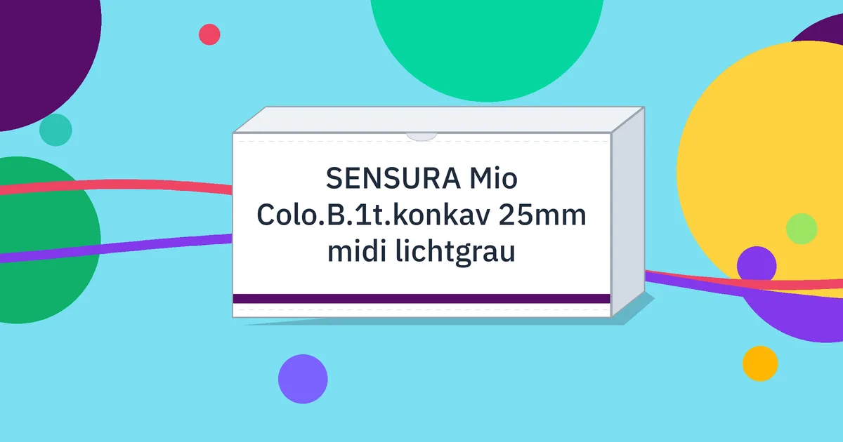 Symbolbild: Packung mit der Aufschrift SENSURA Mio Colo.B.1t.konkav 25mm midi lichtgrau (PZN 12547896) – Verfügbarkeit und Bezug in Apotheken in Frankfurt am Main
