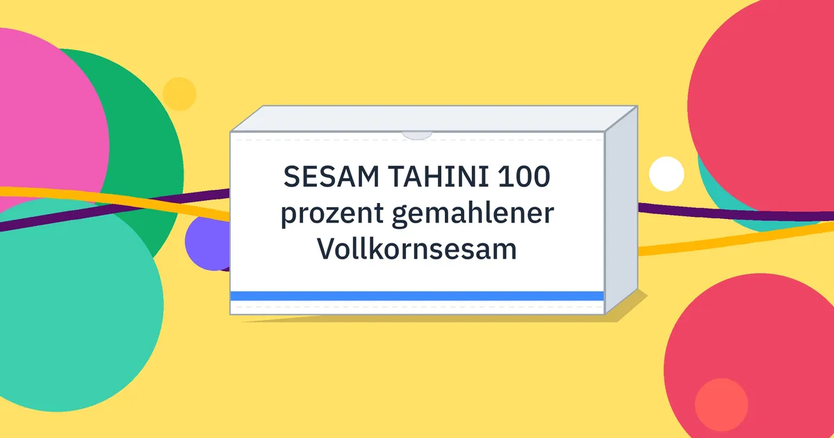 Symbolbild: Packung mit der Aufschrift SESAM TAHINI 100 prozent gemahlener Vollkornsesam (PZN 17189148) – Verfügbarkeit und Bezug in Apotheken in Frankfurt am Main