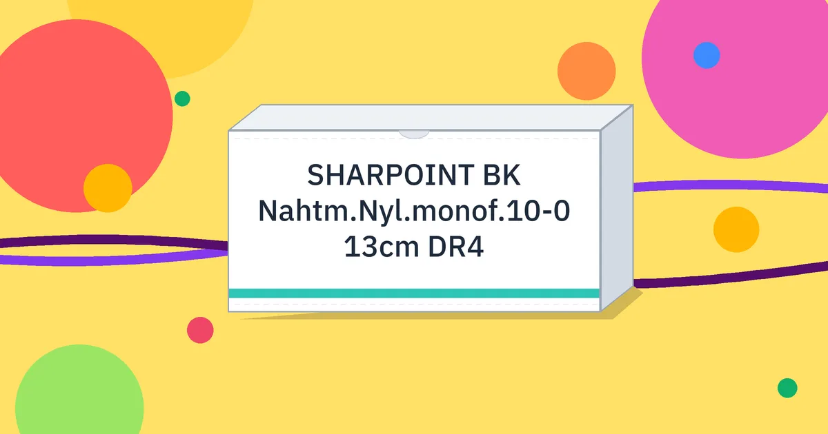 Symbolbild: Packung mit der Aufschrift SHARPOINT BK Nahtm.Nyl.monof.10-0 13cm DR4 (PZN 17983863) – Verfügbarkeit und Bezug in Apotheken in Frankfurt am Main