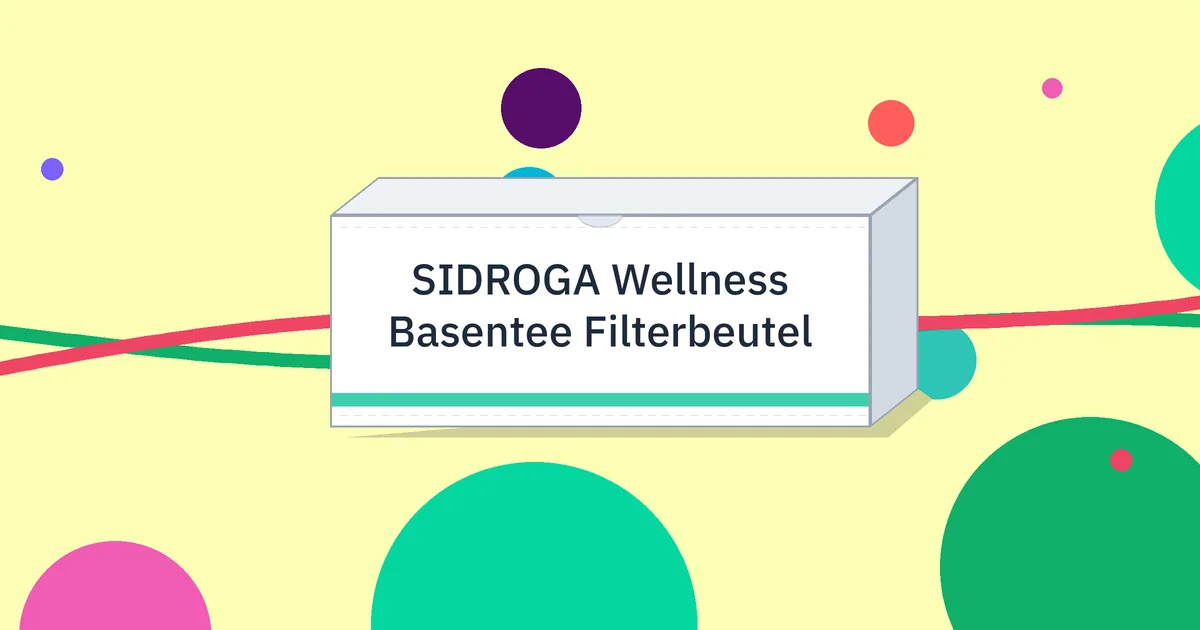 Symbolbild: Packung mit der Aufschrift SIDROGA Wellness Basentee Filterbeutel (PZN 07169593) – Verfügbarkeit und Bezug in Apotheken in Frankfurt am Main