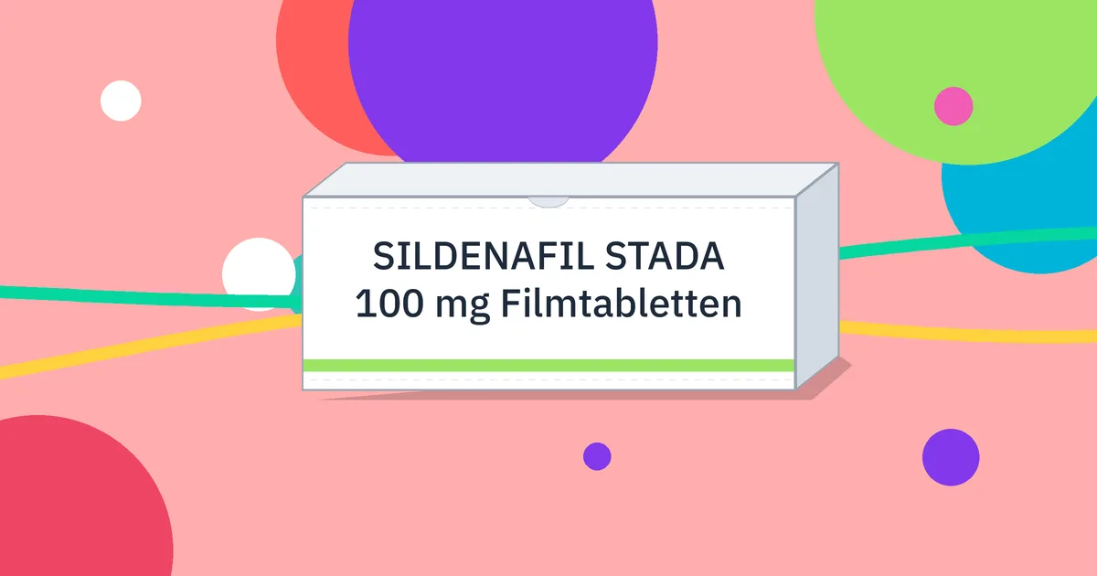 Symbolbild: Packung mit der Aufschrift SILDENAFIL STADA 100 mg Filmtabletten (PZN 10797028) – Verfügbarkeit und Bezug in Apotheken in Frankfurt am Main