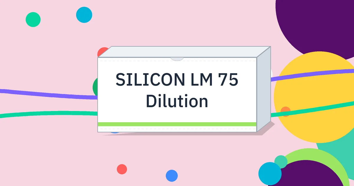 Symbolbild: Packung mit der Aufschrift SILICON LM 75 Dilution (PZN 13678643) – Verfügbarkeit und Bezug in Apotheken in Frankfurt am Main