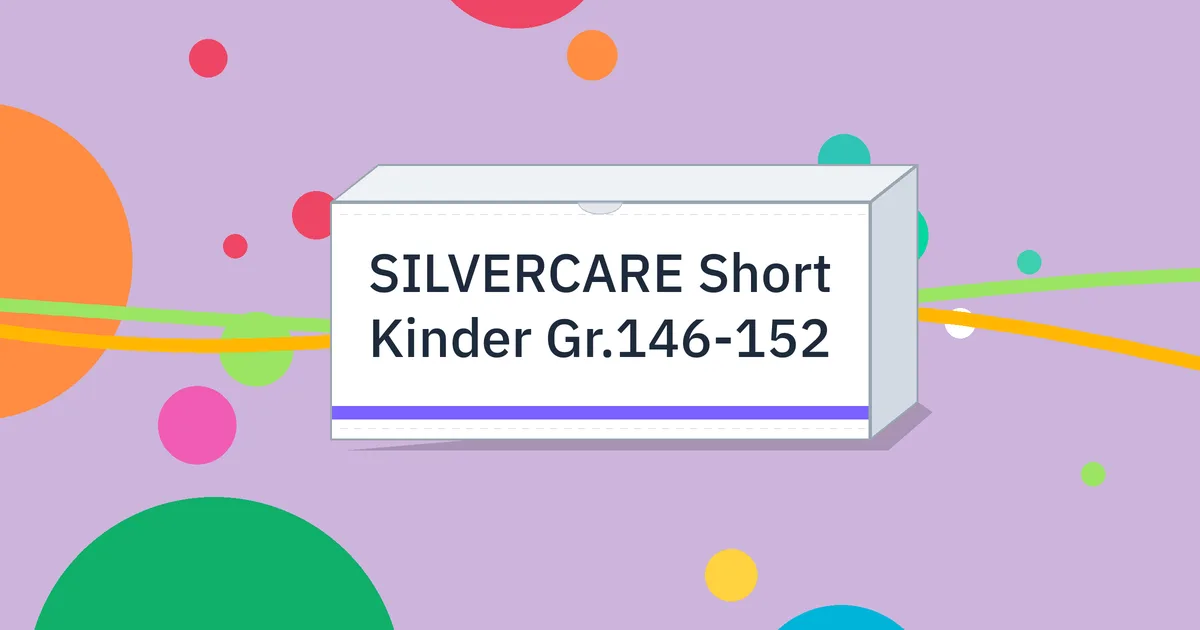 Symbolbild: Packung mit der Aufschrift SILVERCARE Short Kinder Gr.146-152 (PZN 09270770) – Verfügbarkeit und Bezug in Apotheken in Frankfurt am Main