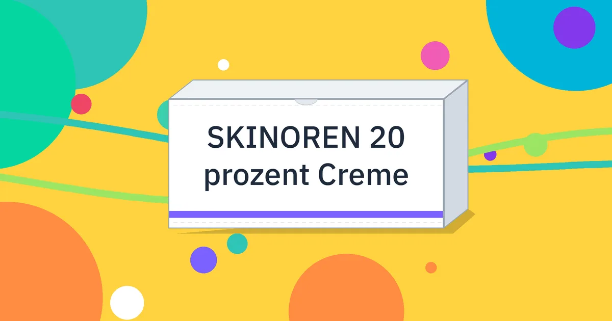 Symbolbild: Packung mit der Aufschrift SKINOREN 20 prozent Creme (PZN 03886820) – Verfügbarkeit und Bezug in Apotheken in Frankfurt am Main