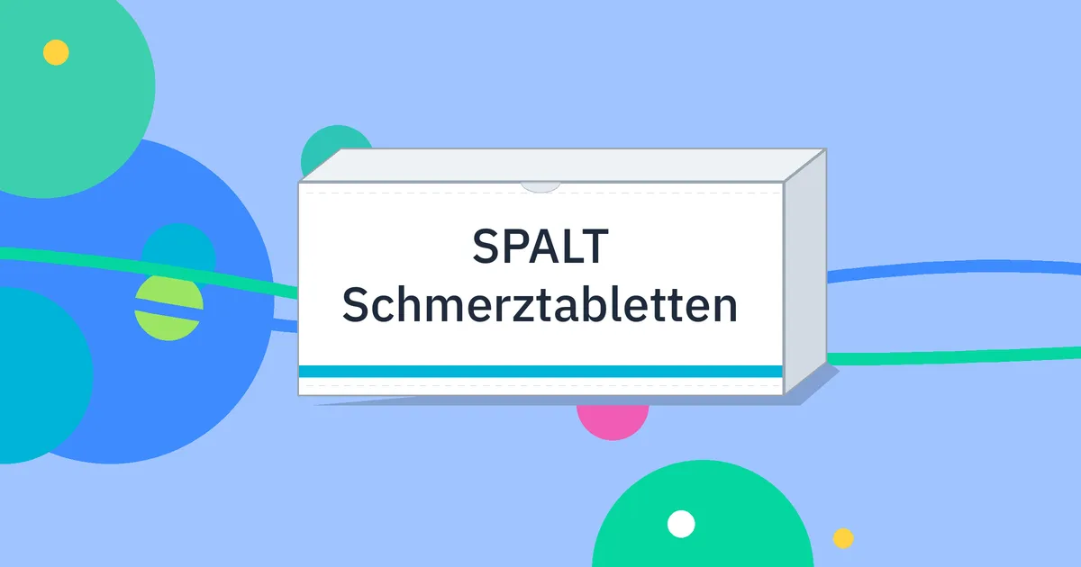Symbolbild: Packung mit der Aufschrift SPALT Schmerztabletten (PZN 08689828) – Verfügbarkeit und Bezug in Apotheken in Frankfurt am Main