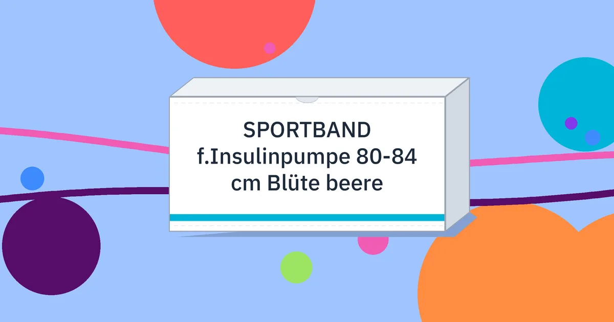 Symbolbild: Packung mit der Aufschrift SPORTBAND f.Insulinpumpe 80-84 cm Blüte beere (PZN 13916887) – Verfügbarkeit und Bezug in Apotheken in Frankfurt am Main