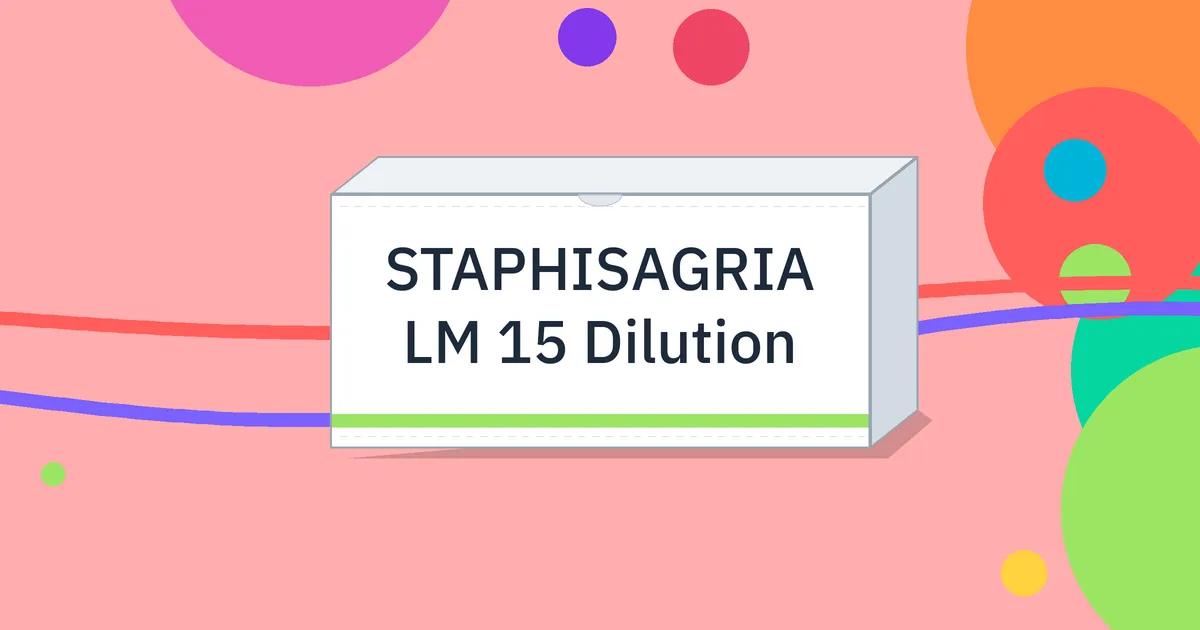 Symbolbild: Packung mit der Aufschrift STAPHISAGRIA LM 15 Dilution (PZN 13199635) – Verfügbarkeit und Bezug in Apotheken in Frankfurt am Main