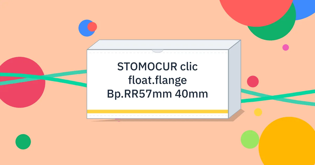 Symbolbild: Packung mit der Aufschrift STOMOCUR clic float.flange Bp.RR57mm 40mm (PZN 03030450) – Verfügbarkeit und Bezug in Apotheken in Frankfurt am Main