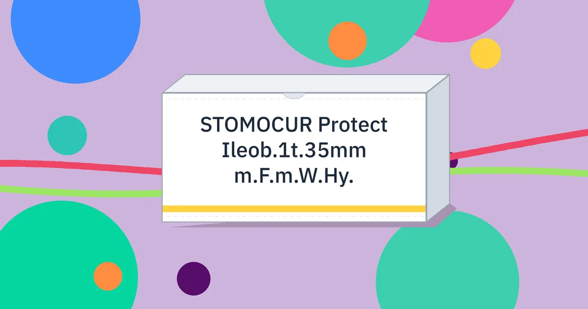 Symbolbild: Packung mit der Aufschrift STOMOCUR Protect Ileob.1t.35mm m.F.m.W.Hy. (PZN 14330416) – Verfügbarkeit und Bezug in Apotheken in Frankfurt am Main