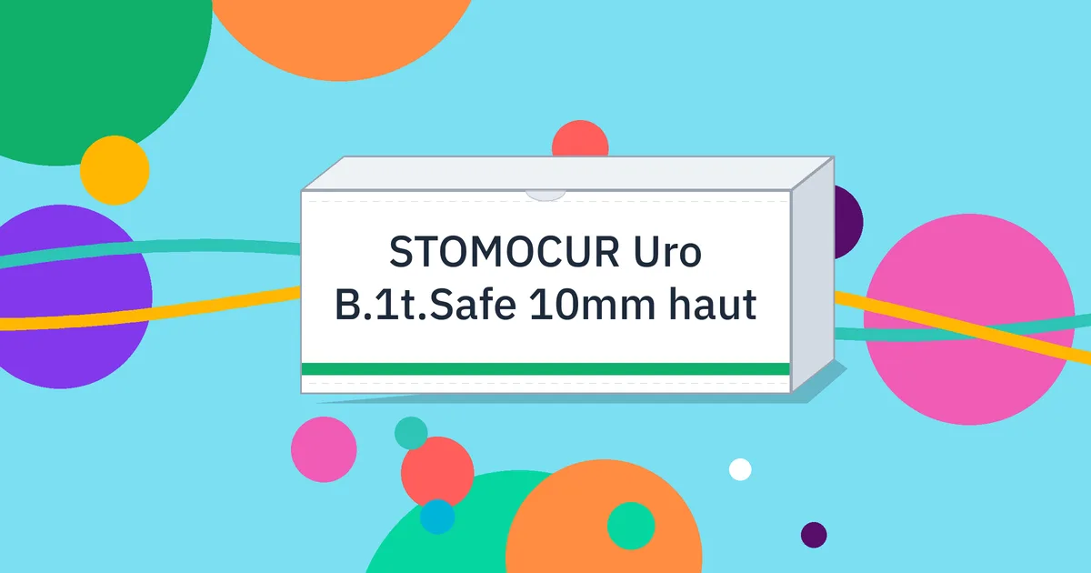Symbolbild: Packung mit der Aufschrift STOMOCUR Uro B.1t.Safe 10mm haut (PZN 18192572) – Verfügbarkeit und Bezug in Apotheken in Frankfurt am Main