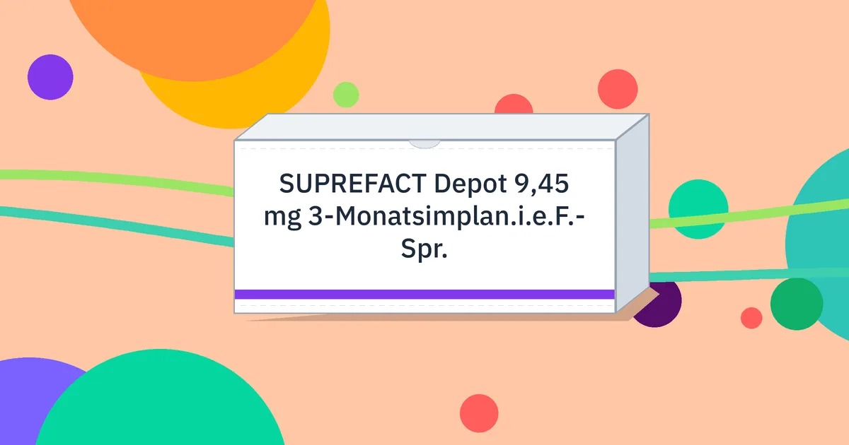 Symbolbild: Packung mit der Aufschrift SUPREFACT Depot 9,45 mg 3-Monatsimplan.i.e.F.-Spr. (PZN 18747596) – Verfügbarkeit und Bezug in Apotheken in Frankfurt am Main