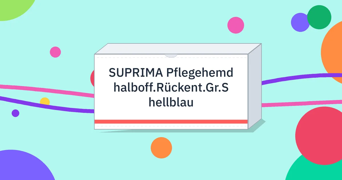 Symbolbild: Packung mit der Aufschrift SUPRIMA Pflegehemd halboff.Rückent.Gr.S hellblau (PZN 09785617) – Verfügbarkeit und Bezug in Apotheken in Frankfurt am Main
