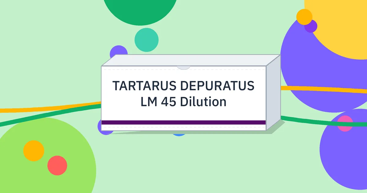 Symbolbild: Packung mit der Aufschrift TARTARUS DEPURATUS LM 45 Dilution (PZN 13688601) – Verfügbarkeit und Bezug in Apotheken in Frankfurt am Main