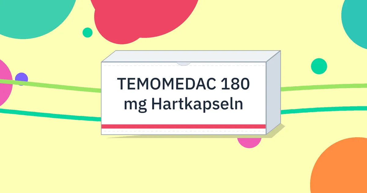 Symbolbild: Packung mit der Aufschrift TEMOMEDAC 180 mg Hartkapseln (PZN 09541660) – Verfügbarkeit und Bezug in Apotheken in Frankfurt am Main